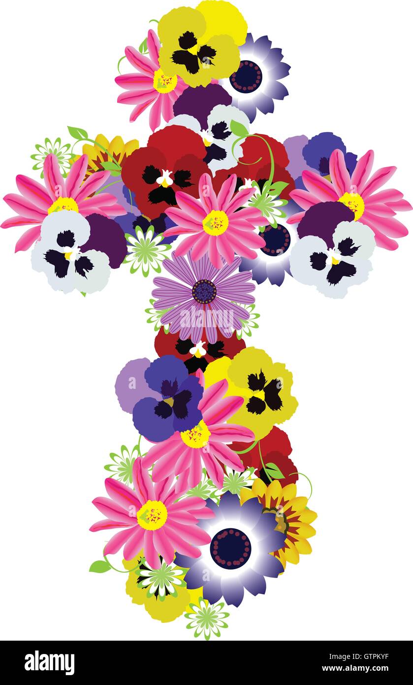 vector floral cross Stock Vector Image & Art - Alamy