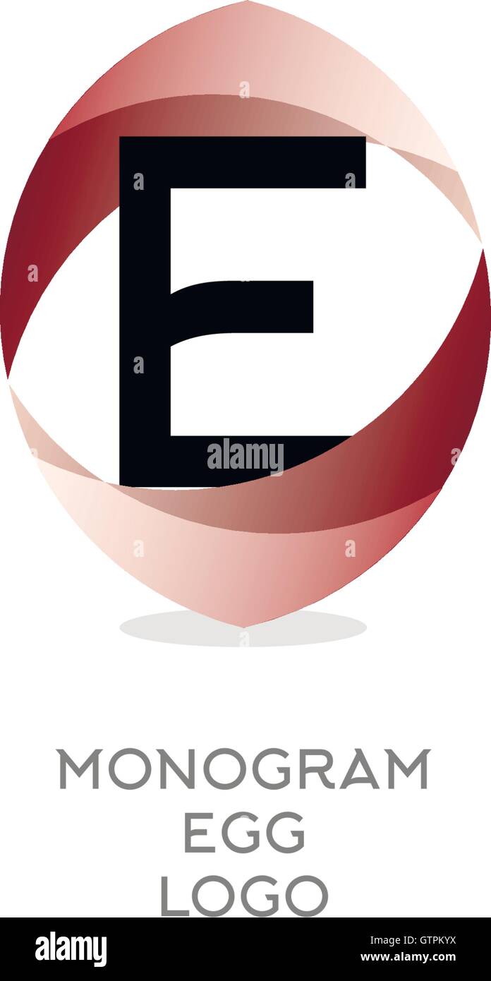 Isolated vector letter e logo. Alphabet font element in purple oval ...