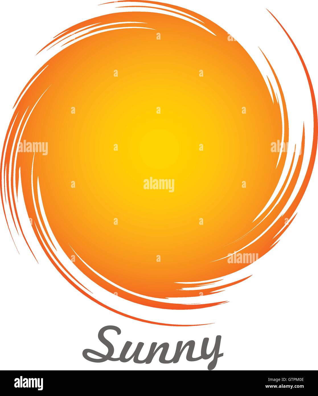 Sun backdrop. Vector web template. Orange round background Stock Vector ...