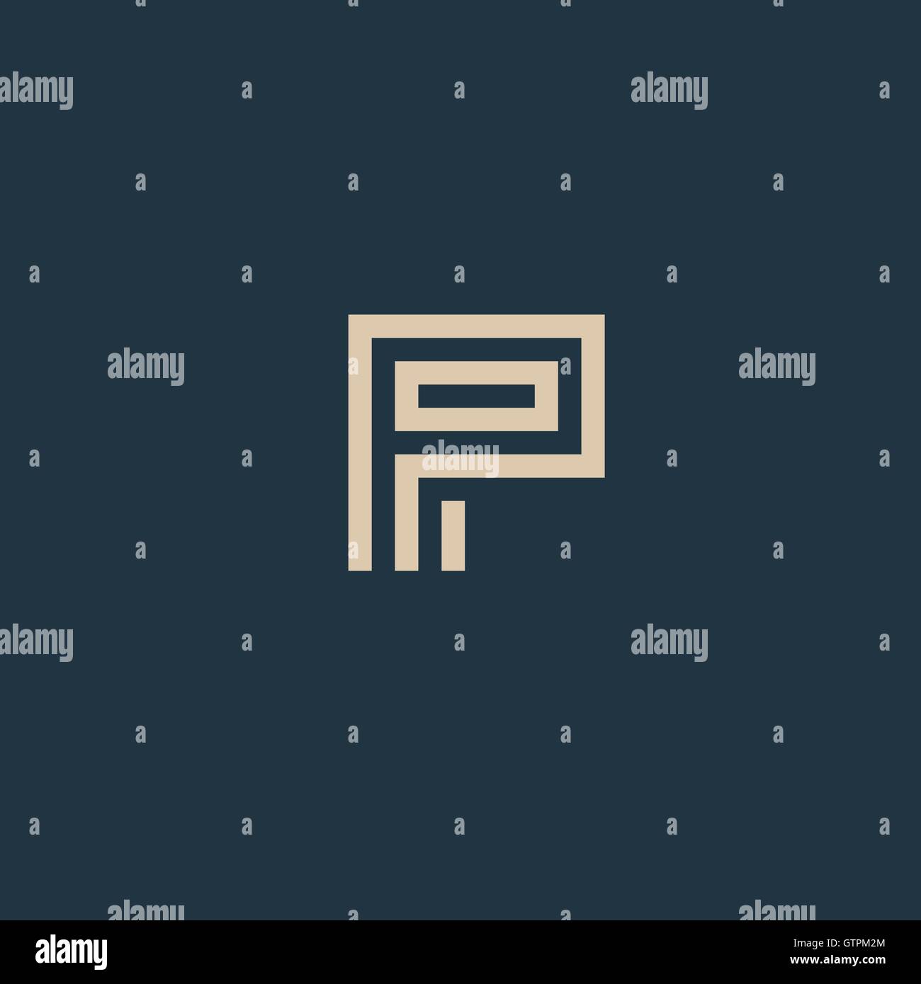 Unusual geometric letter P. Architecture vector logo. Isolated monogram ...