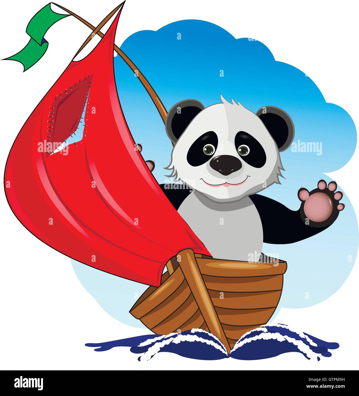 Panda in the boat Stock Vector Image & Art - Alamy