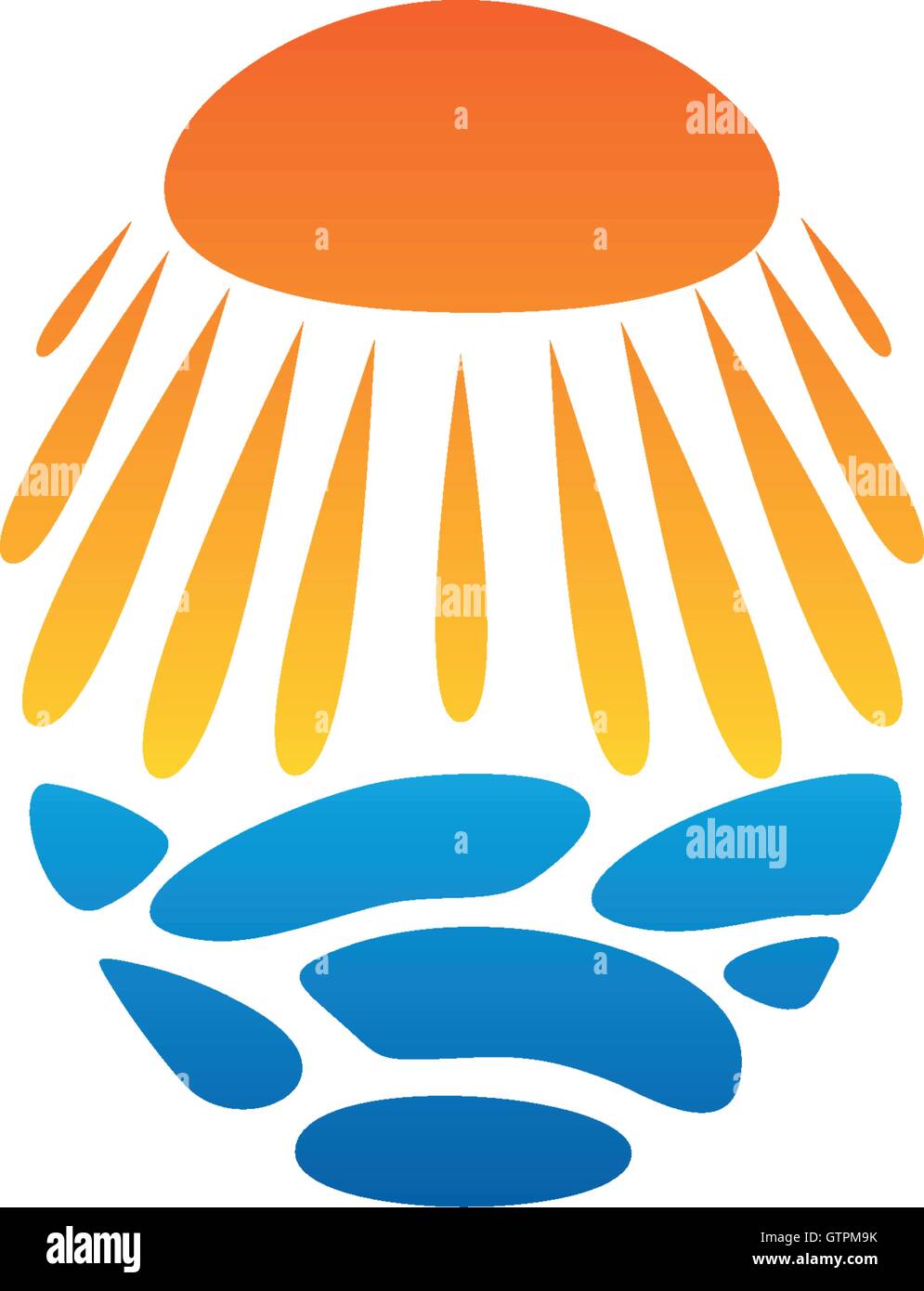 Bright sun vector unusual logo. Beach abstract logo. Sun icon isolated ...