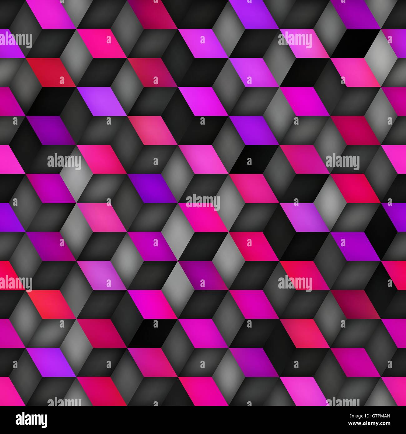 Vector Seamless Multicolor Gradient Cube Shape Rhombus Grid Geometric