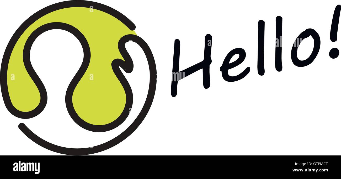 Isolated green vector round logo. Human waving hand logotype. Greeting ...