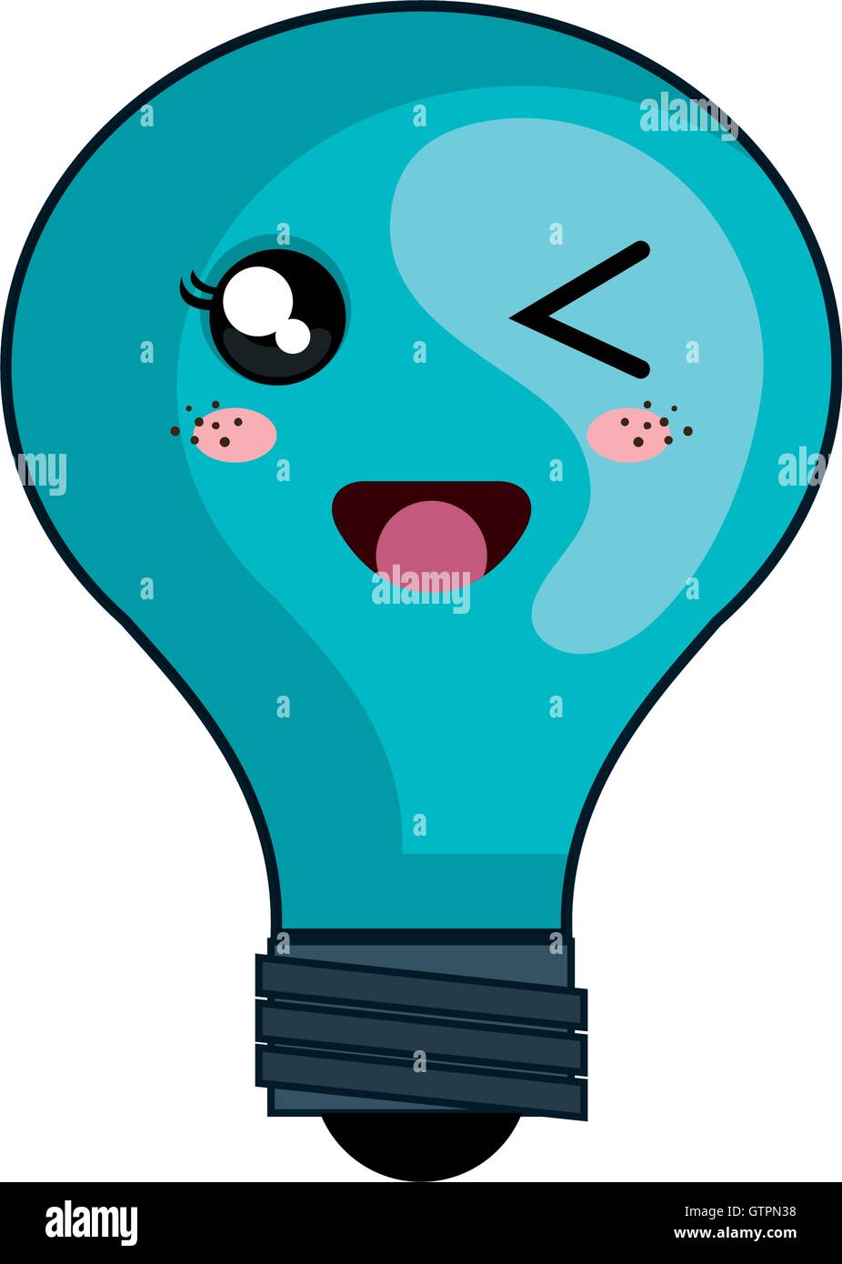 kawaii cartoon bulb Stock Vector Image & Art - Alamy