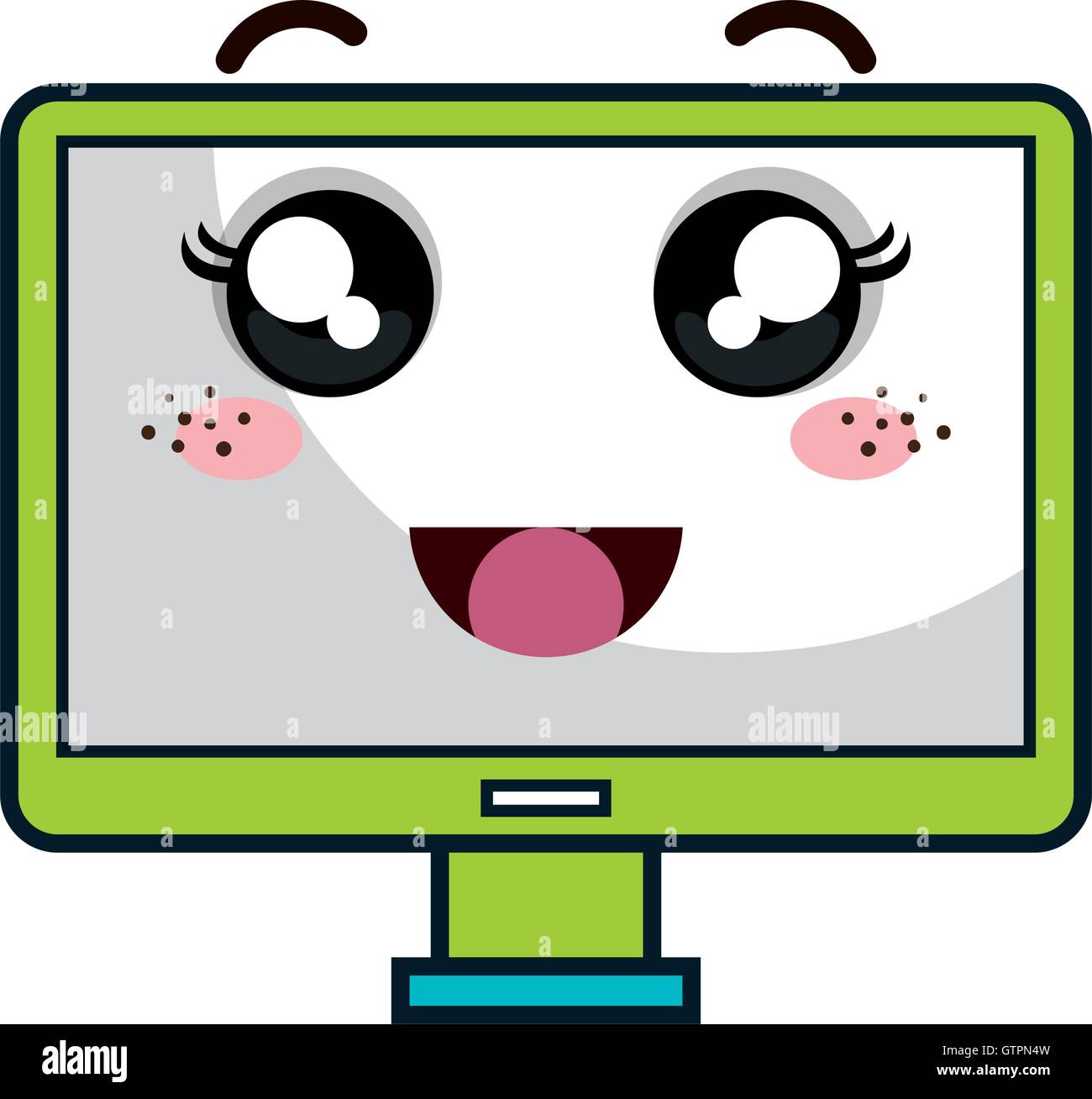 computer monitor kawaii cartoon Stock Vector Image & Art - Alamy