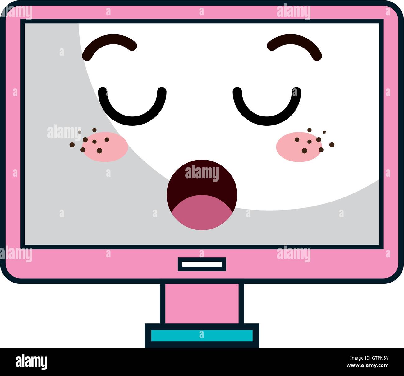 computer monitor kawaii cartoon Stock Vector Image & Art - Alamy