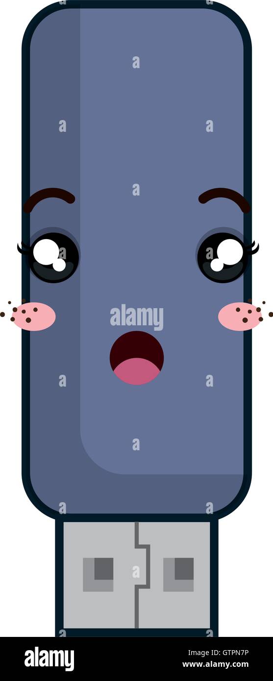 kawaii cartoon flash drive Stock Vector Image & Art - Alamy