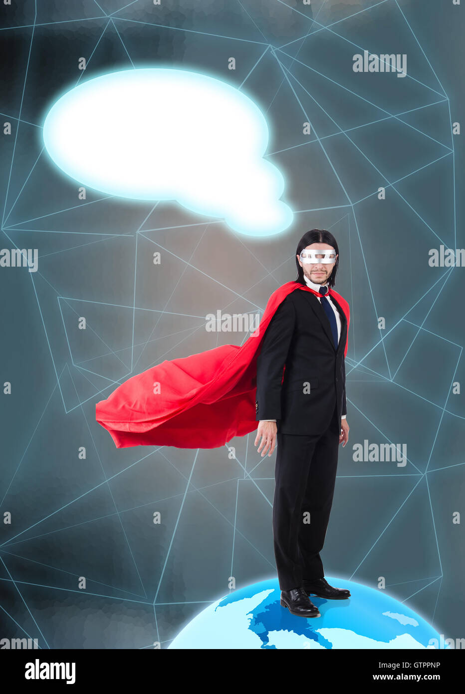 Man with superpowers ruling the world Stock Photo - Alamy
