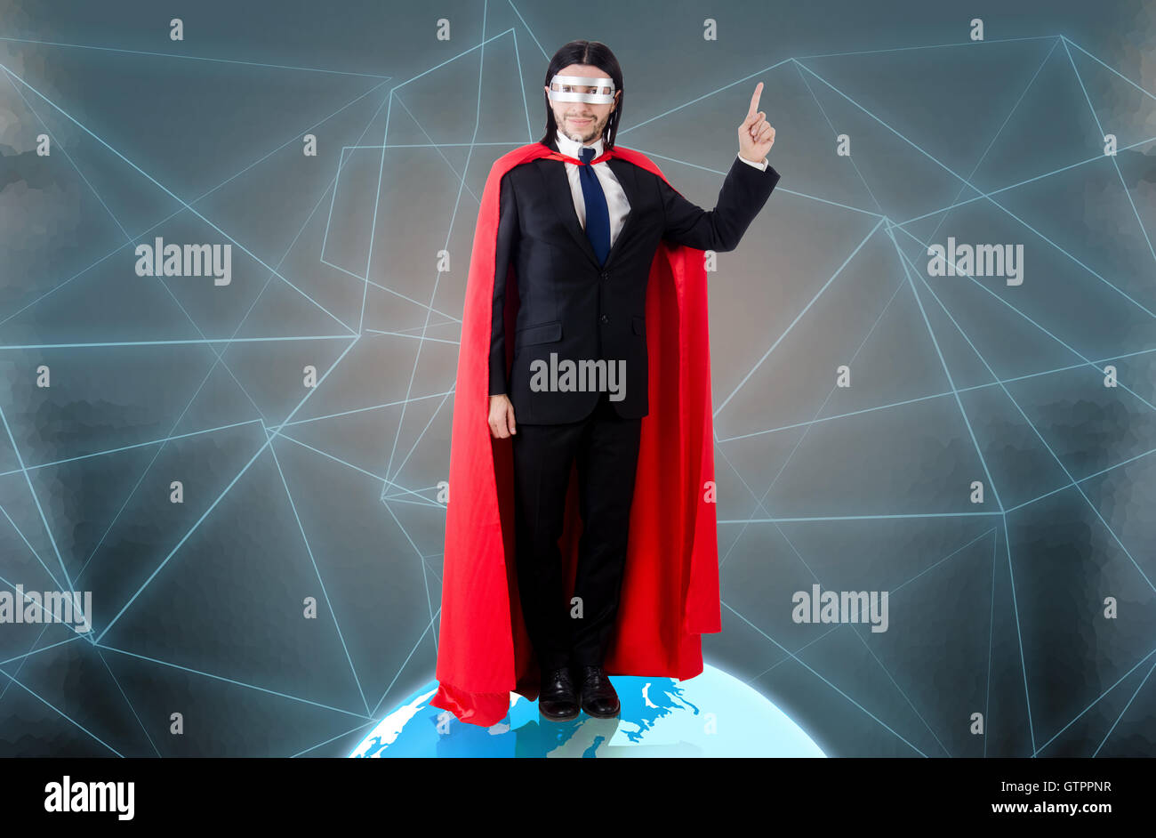 Man with superpowers ruling the world Stock Photo - Alamy