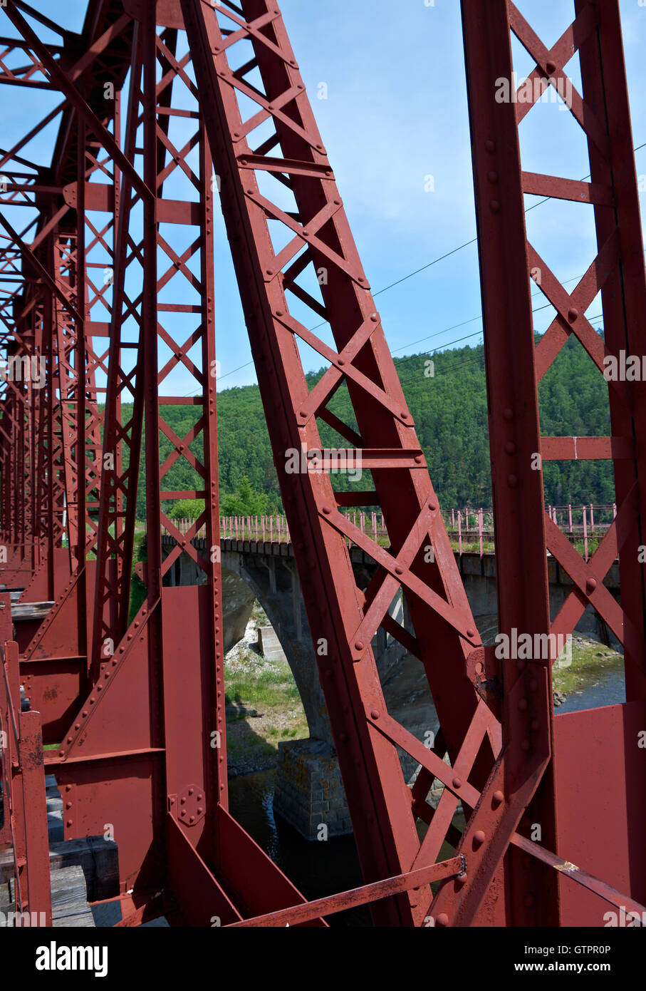 Circum-Baikal railroad . Railway bridge Stock Photo - Alamy