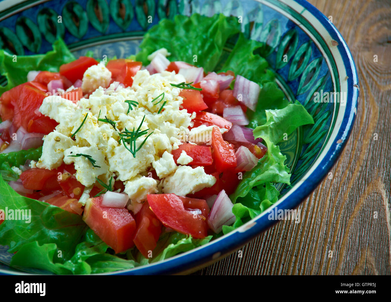 Shanklish Salad - Levantine meze dish Stock Photo - Alamy