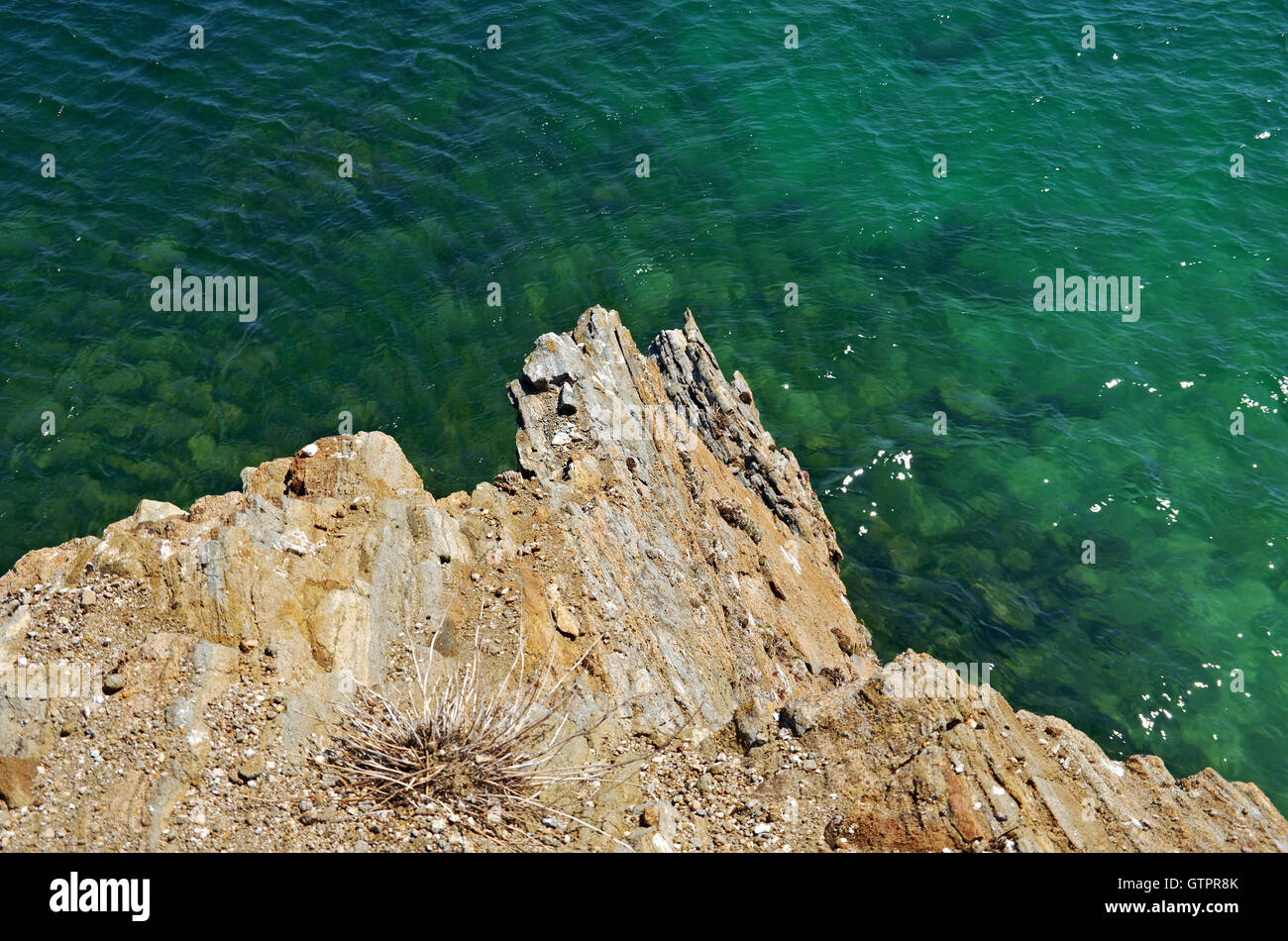 he rocky cliff . Maloe More Strait View, Cape Uyuga, Baikal lake Stock ...