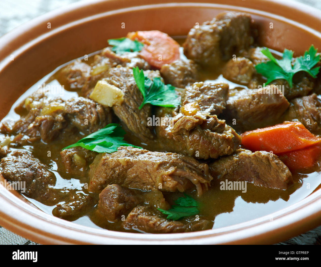 Czech beef goulash . close up Stock Photo - Alamy