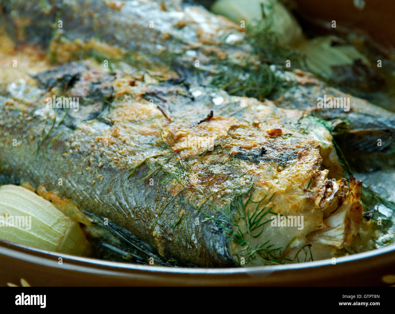 baked Sea Bass - Fırında Levrek Tarifi.Turkish Cuisine Stock Photo - Alamy