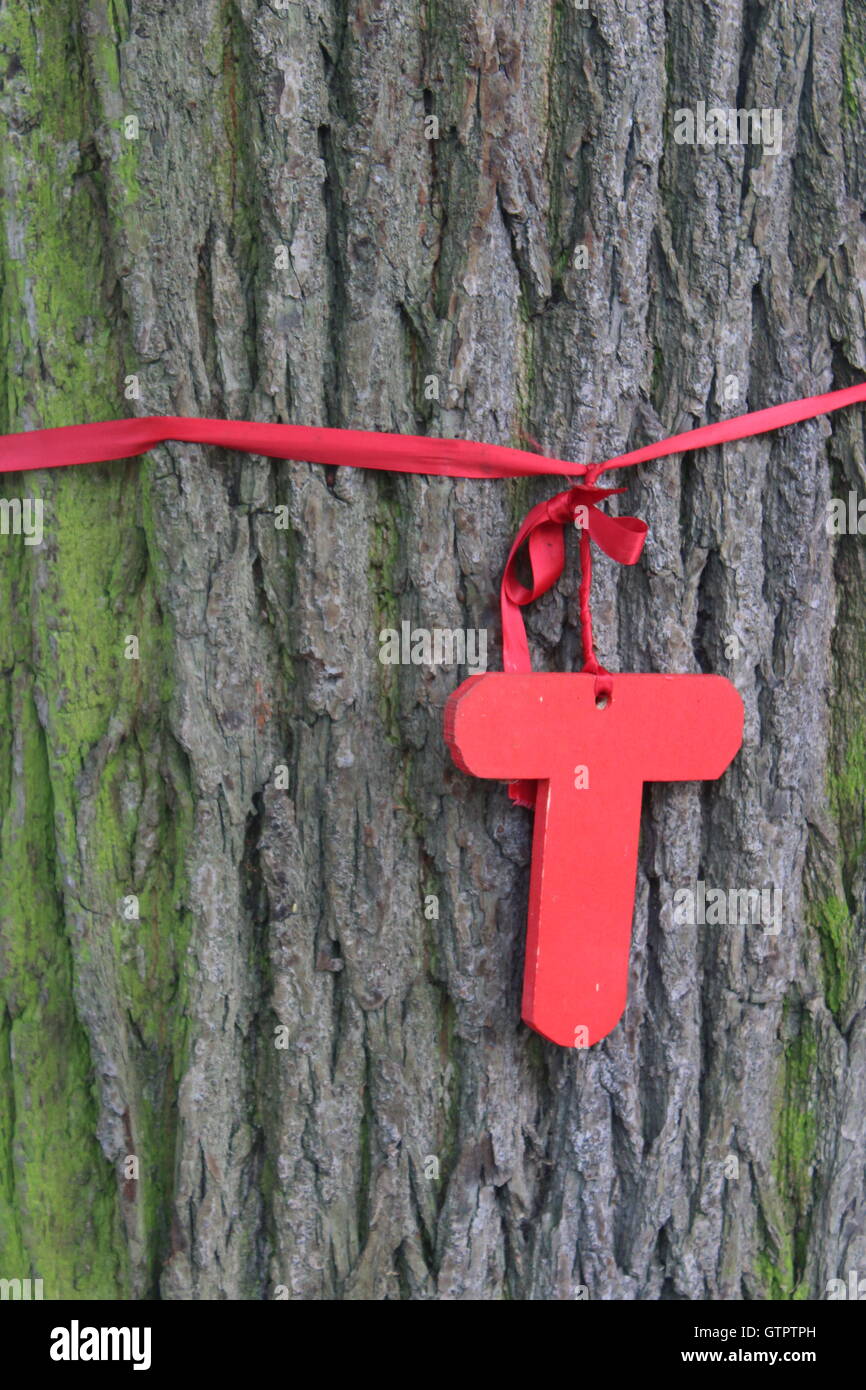 Ribbon tied to tree hi-res stock photography and images - Alamy