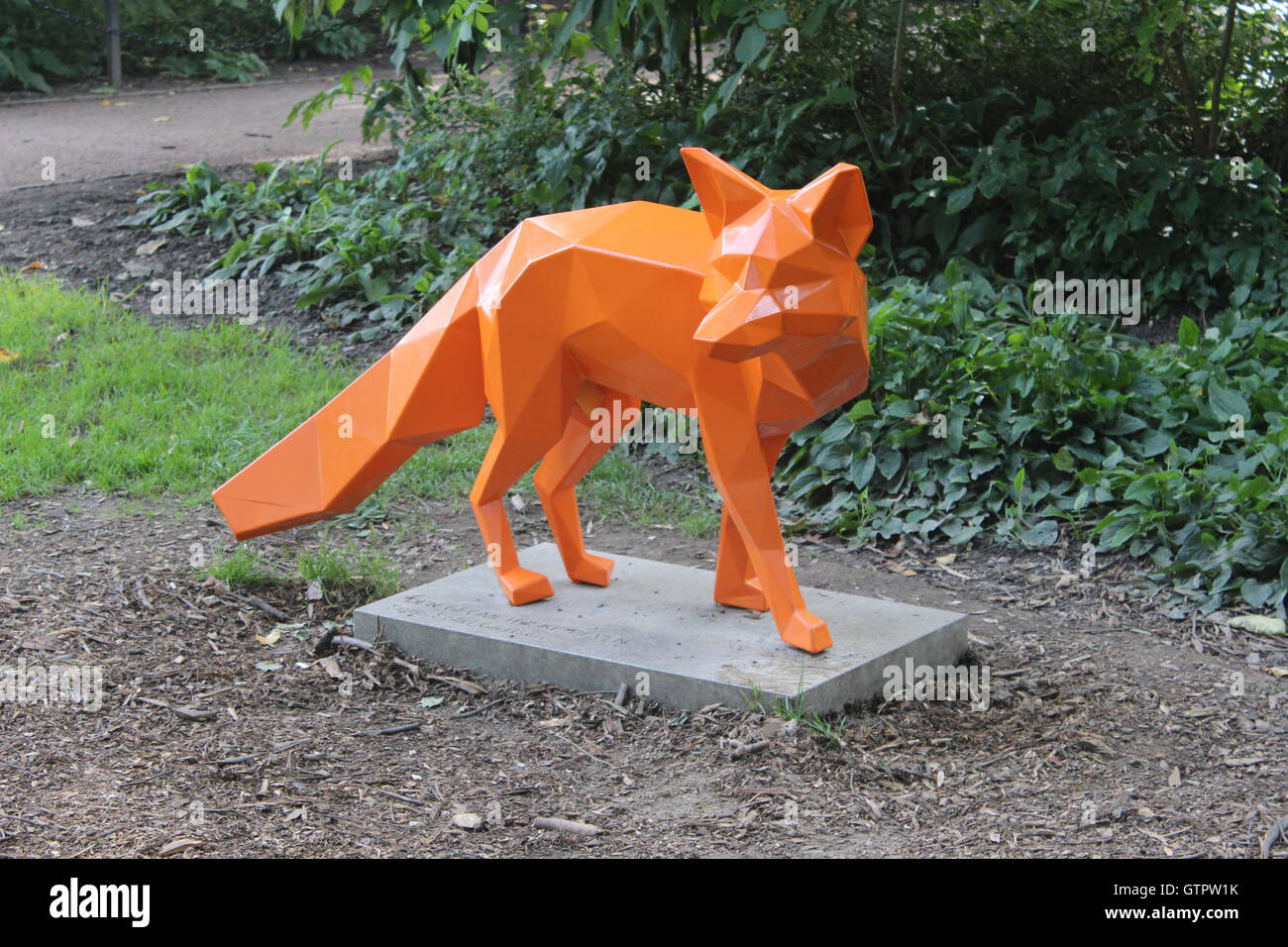 Geometrisk rev, geometric fox in the sculpture park next to the royal ...