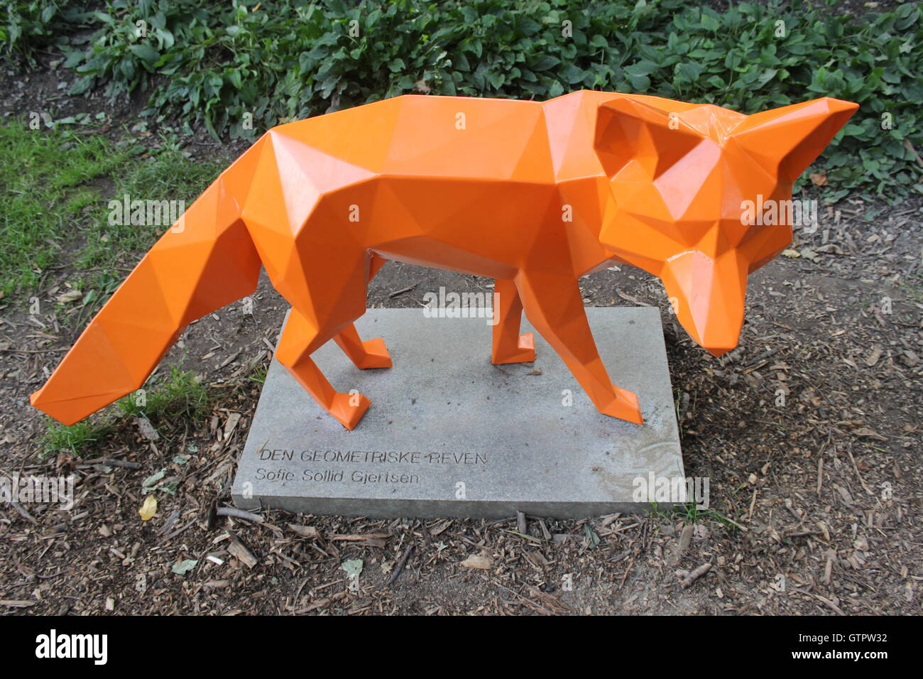 Geometrisk rev, geometric fox in the sculpture park next to the royal ...