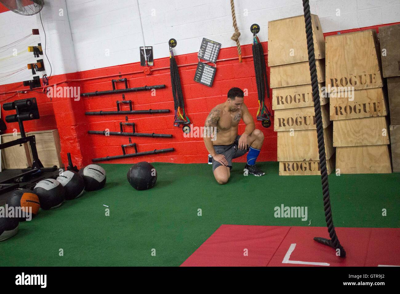 New York, New York, USA. 14th Aug, 2016. Crossfit workout photo by John ...