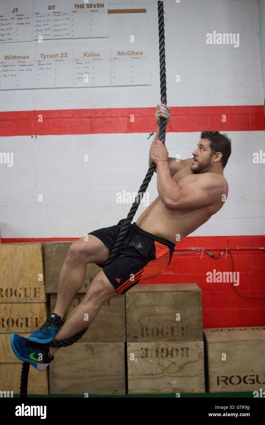 New York, New York, USA. 14th Aug, 2016. Crossfit workout photo by John ...