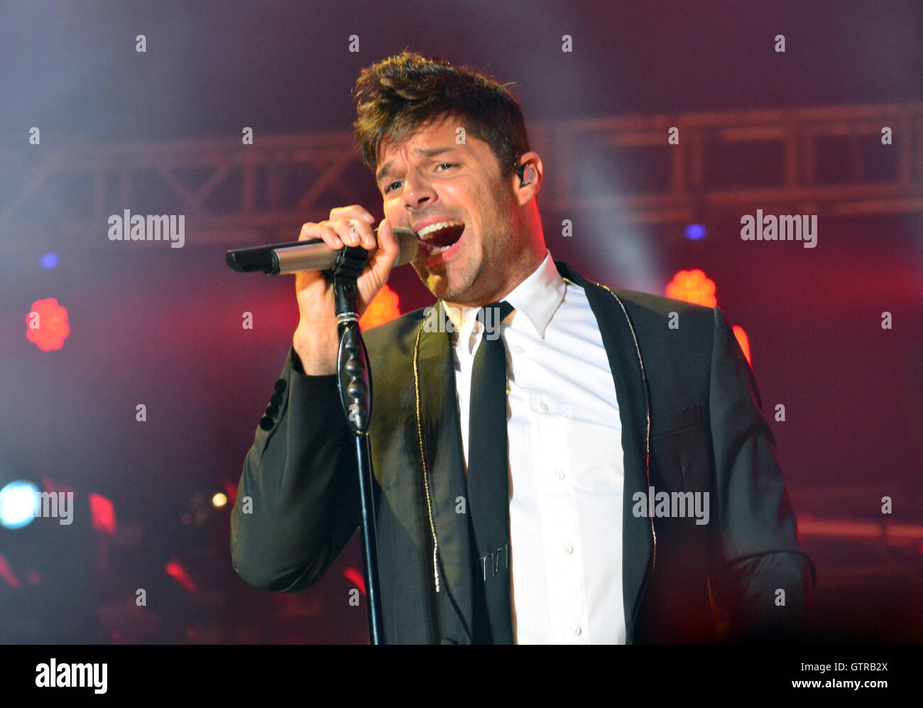 CANARY ISLANDS, SPAIN - SEPTEMBER 9: Singer Ricky Martin is seen ...