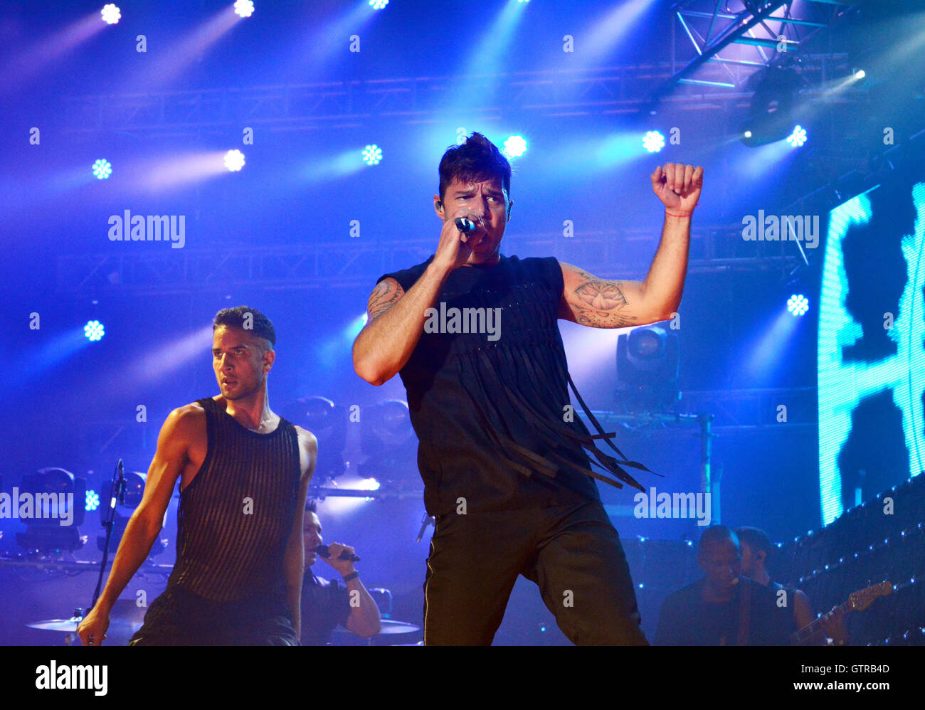 CANARY ISLANDS, SPAIN - SEPTEMBER 9: Singer Ricky Martin is seen ...