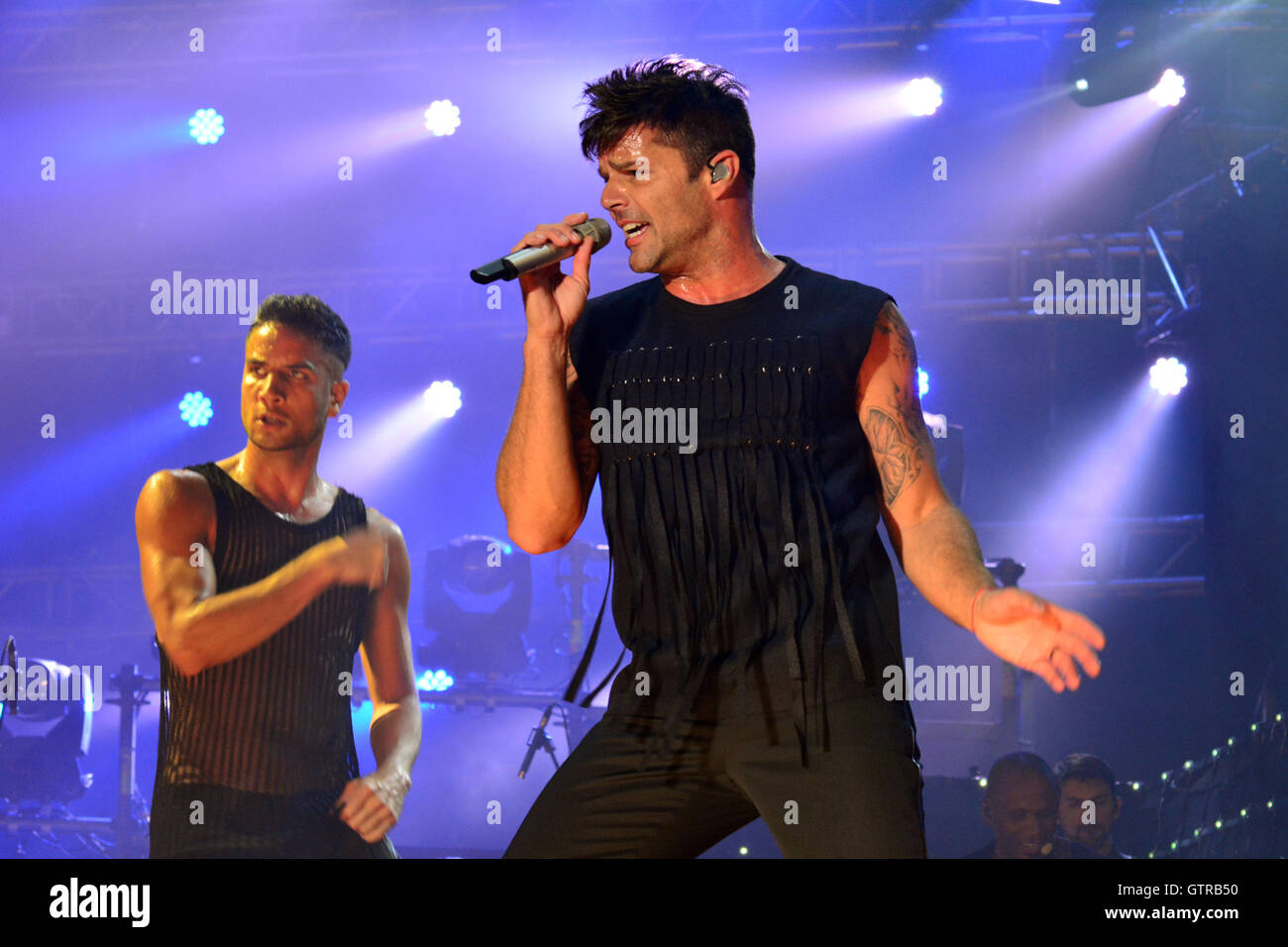 CANARY ISLANDS, SPAIN - SEPTEMBER 9: Singer Ricky Martin is seen ...