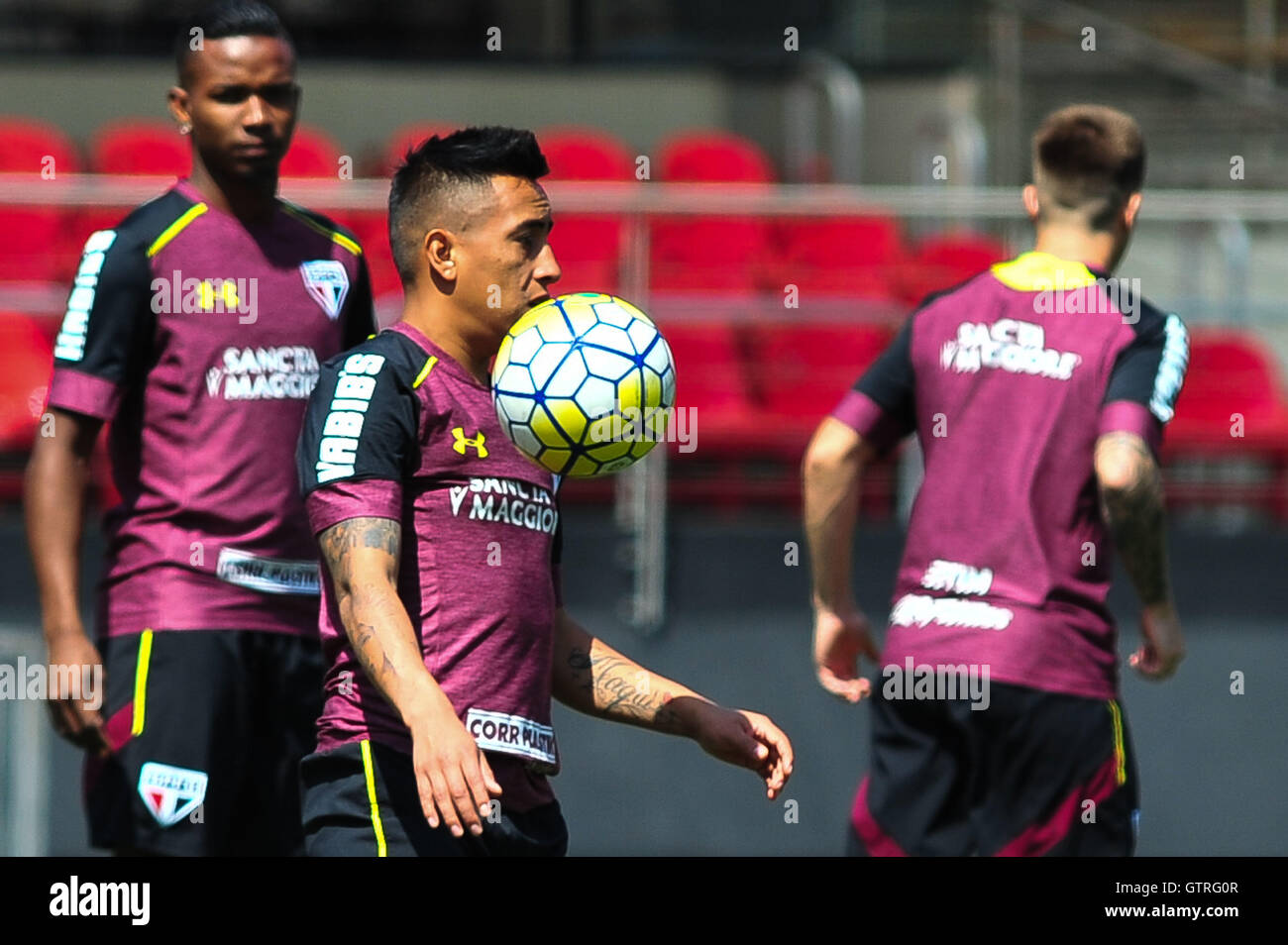 Sao Paulo, Brazil. 10th Sep, 2016. TREINO DO SPFC - Cueva during ...