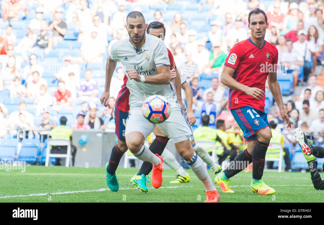 Madrid, Spain. 10st September, 2016. Karim Benzema (Forward, Real ...