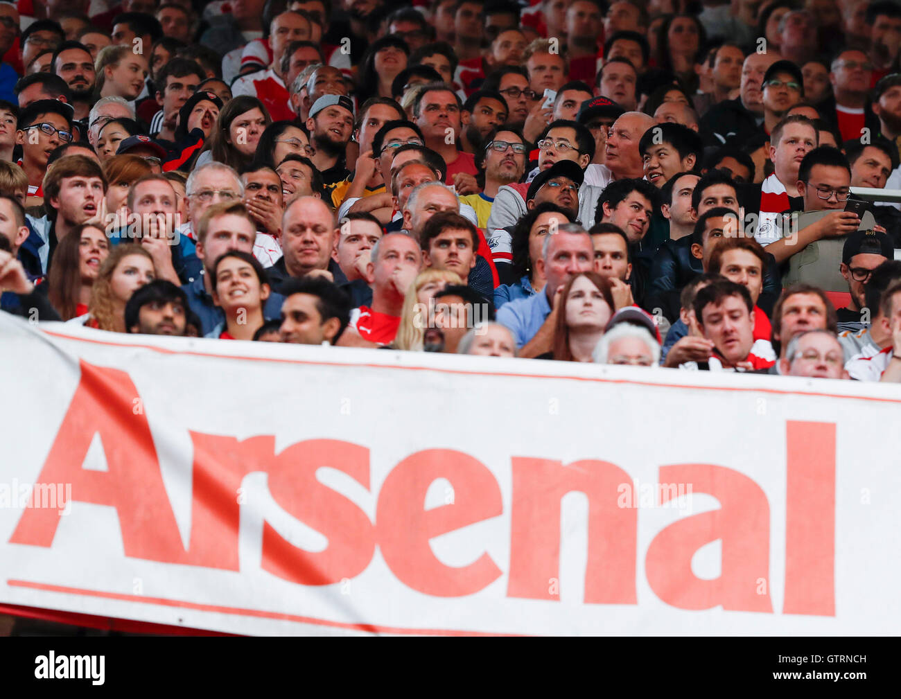 Emirates stadium arsenal fans in the at the emirates stadium hi-res ...