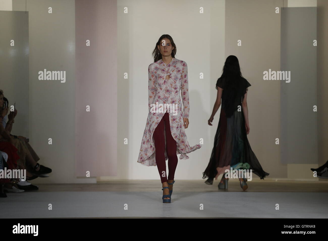 New York, USA September 10, 2016. Models walk during the Jill Stuart ...