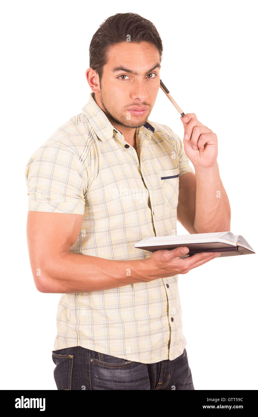 young handsome male teacher holding notebook Stock Photo - Alamy young handsome male teacher holding notebook Stock Photo - Alamy