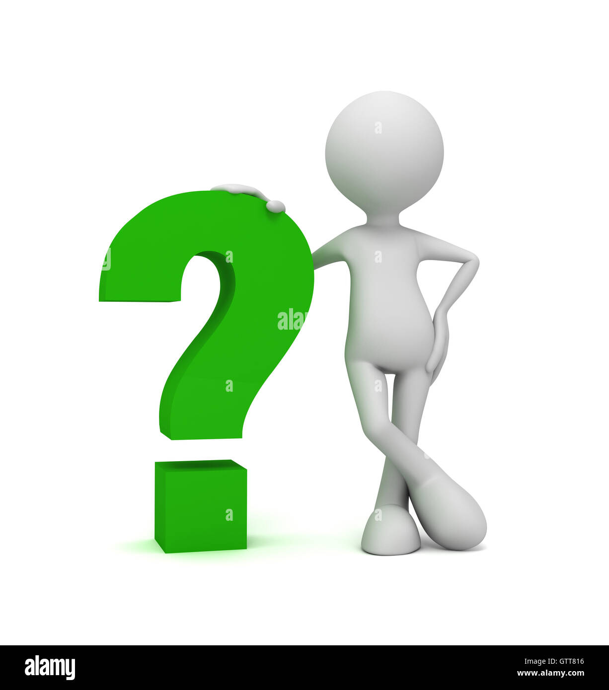 question mark and man concept 3d illustration Stock Photo - Alamy