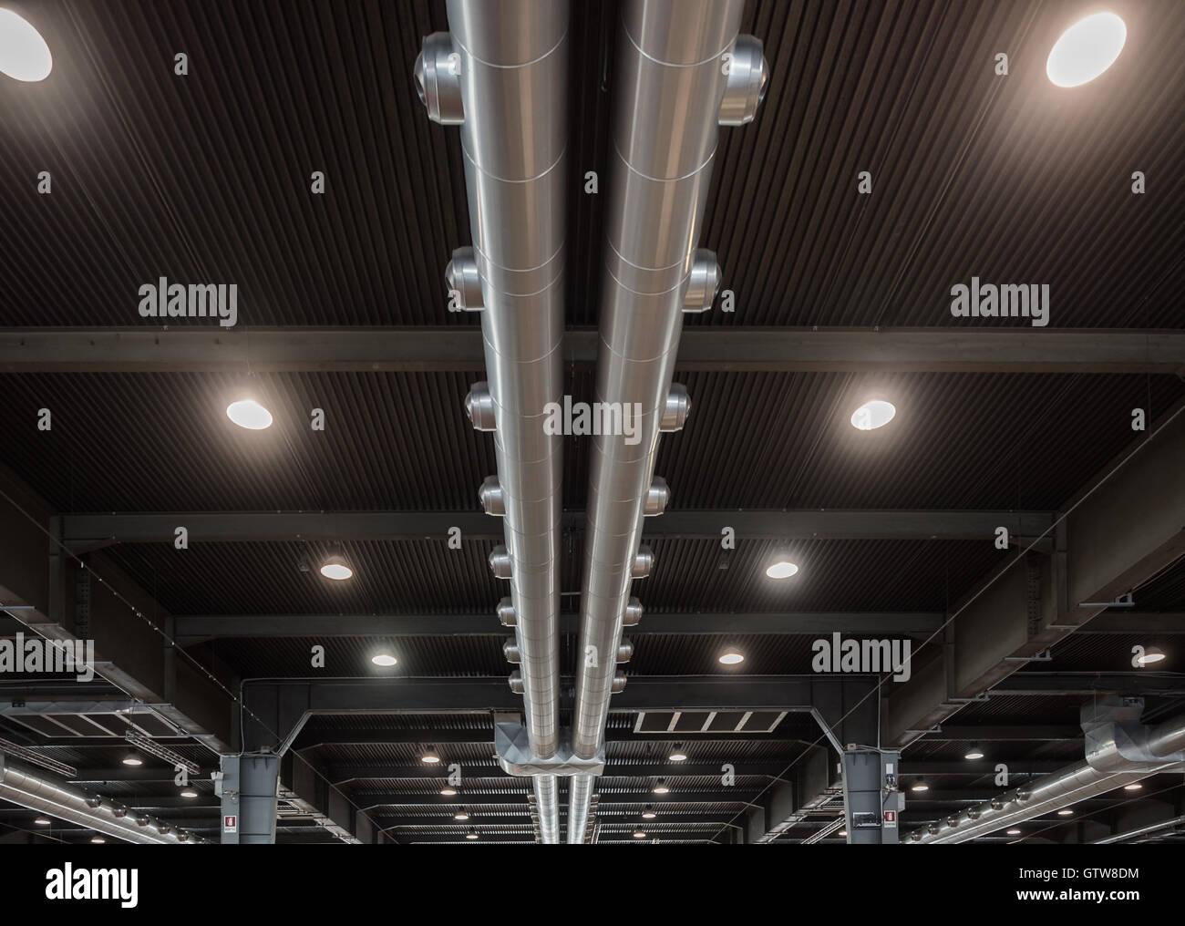 Air conditioning distribution system of a modern industrial building ...