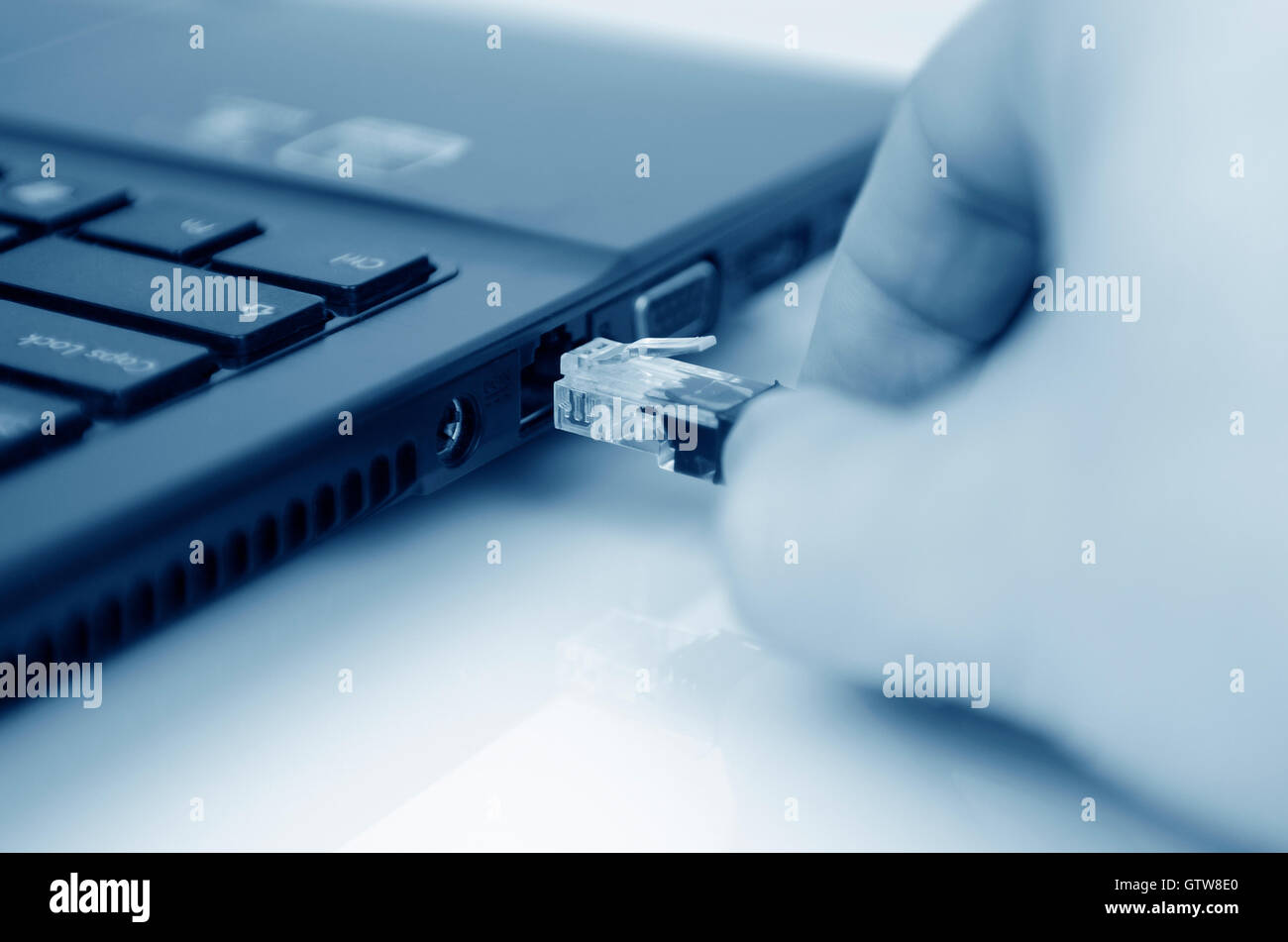 Internet connection to your laptop via a network cable Stock Photo - Alamy