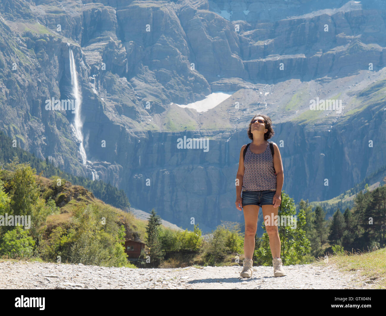 Woman trekking summer french pyrenees hi-res stock photography and ...