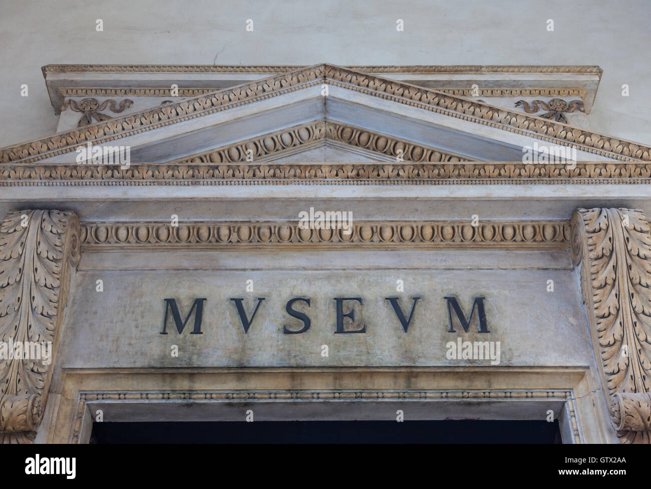 Detail of an old Museum sign in Italy - almost 200 years old Stock ...