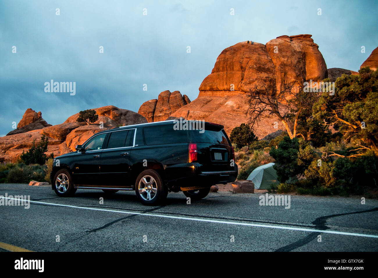 Moab Utah Arches National Camping at Devils camp 3 Stock Photo - Alamy