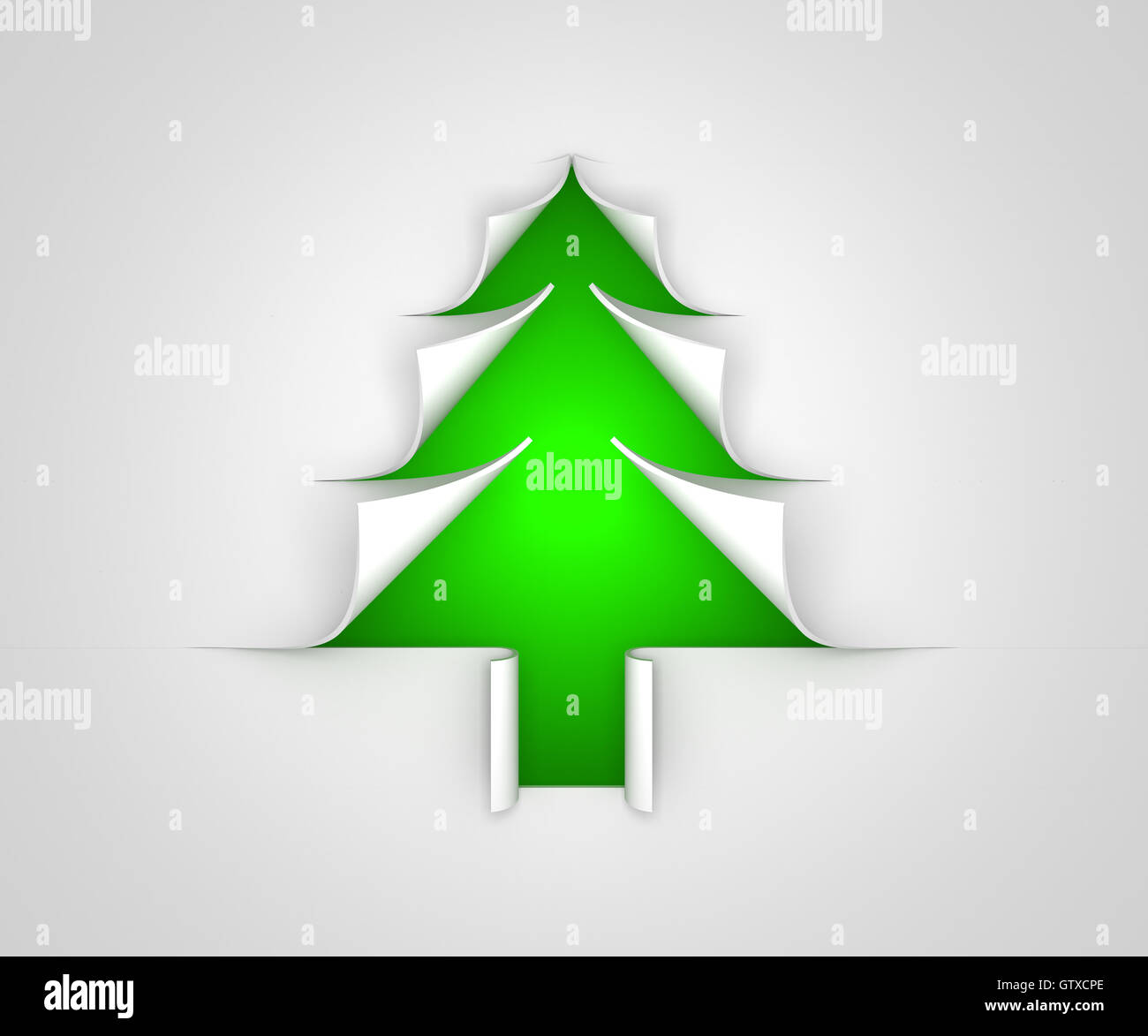 Christmas tree paper curl Stock Photo - Alamy