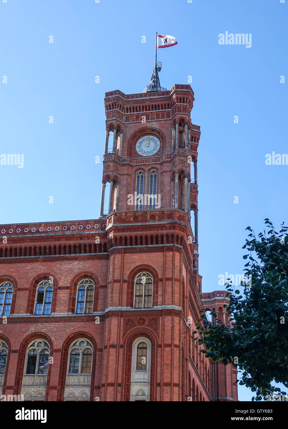 Red town hall of Berlin - massive red brick building Stock Photo - Alamy