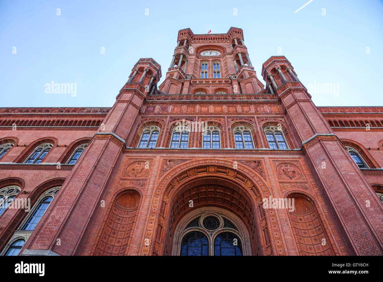 Red town hall of Berlin - massive red brick building Stock Photo - Alamy