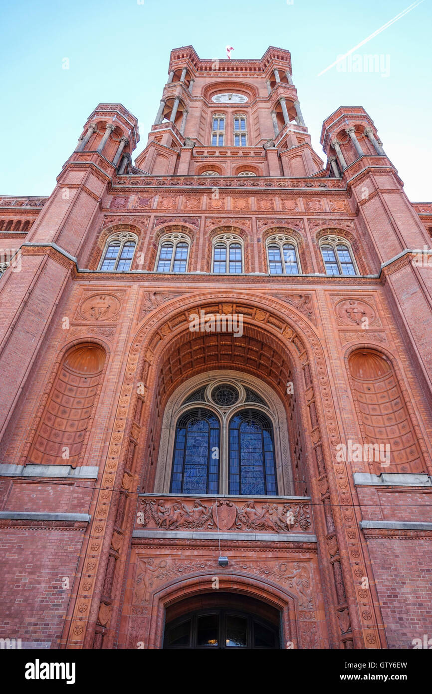 Red town hall of Berlin - massive red brick building Stock Photo - Alamy