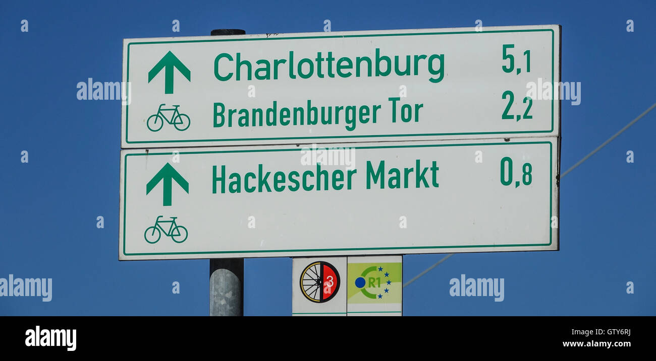 Direction signs to famous tourist attraction in Berlin Stock Photo - Alamy