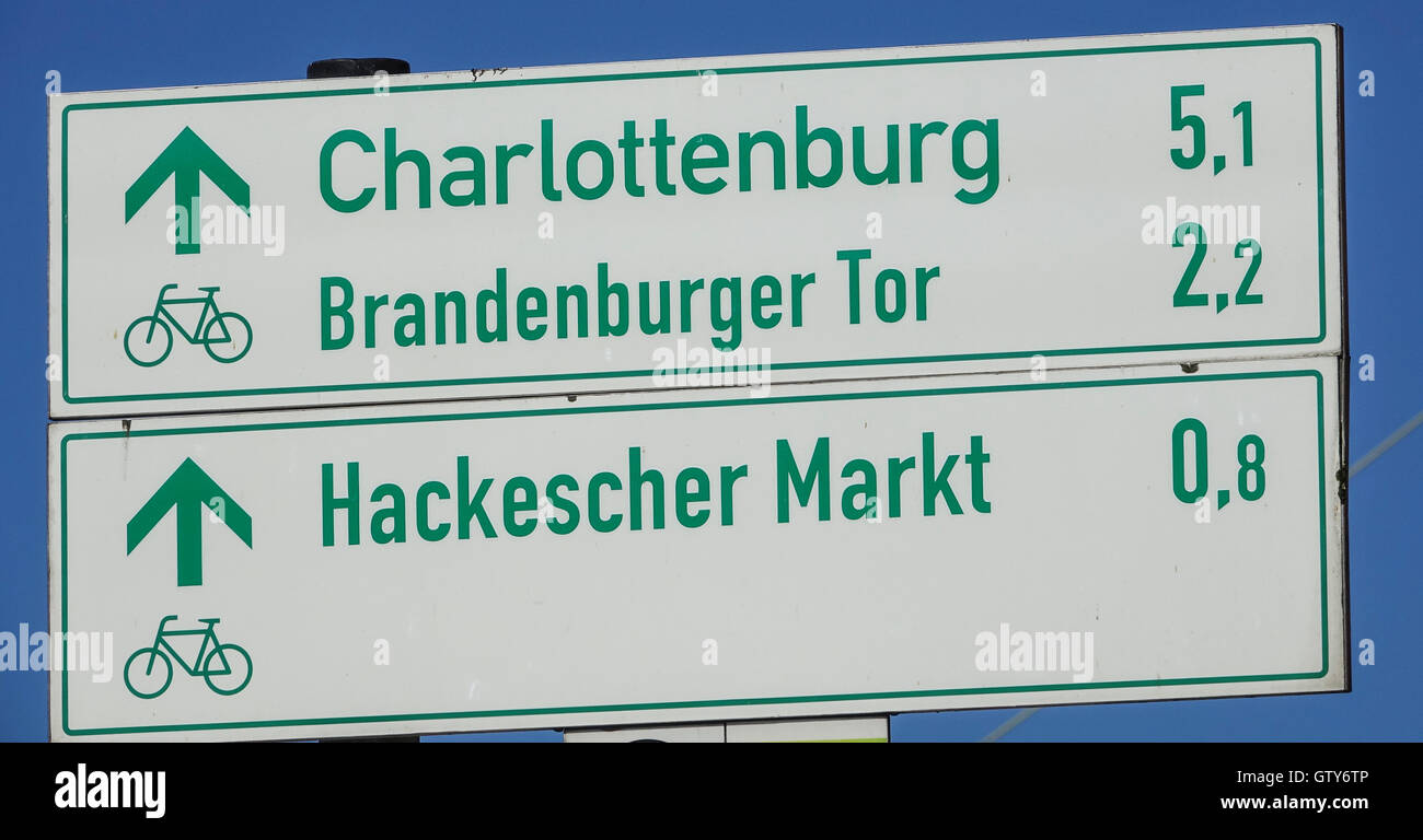 Direction signs to famous tourist attraction in Berlin Stock Photo - Alamy