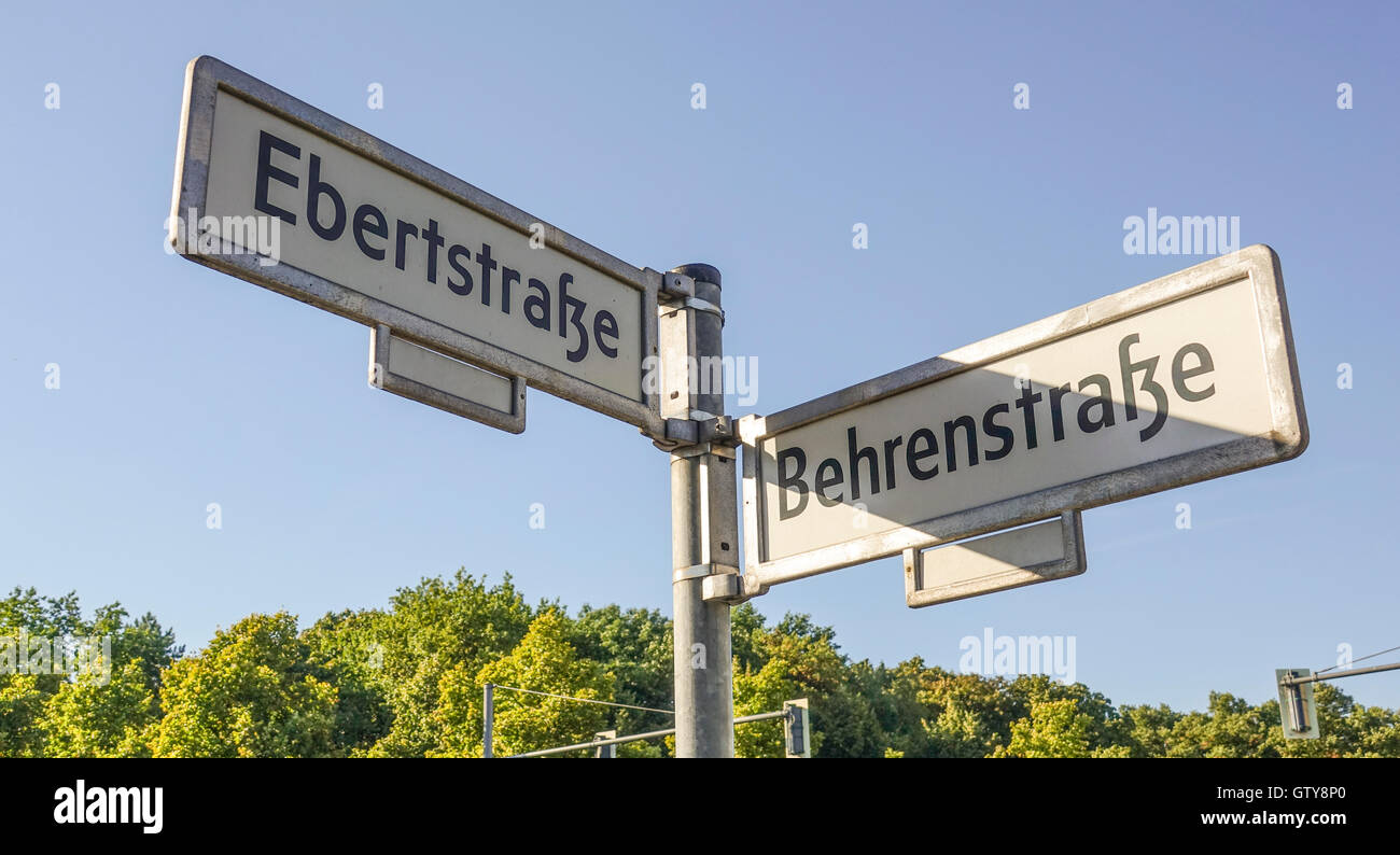 Street signs in Berlin Stock Photo - Alamy