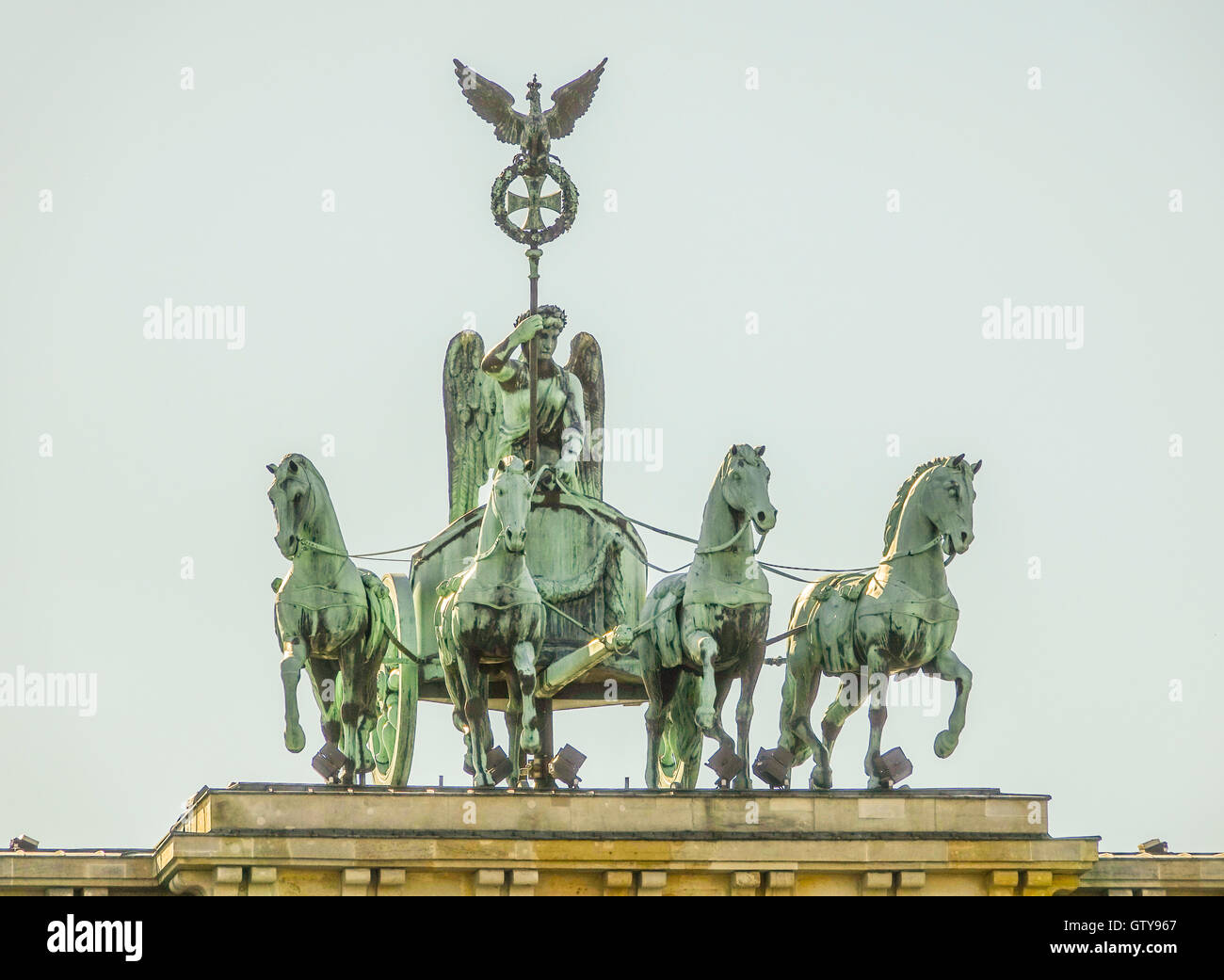 Quadriga statue on famous Brandenburg gate in Berlin - Brandenburger ...