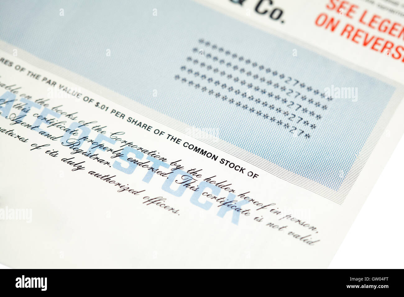 Stocks shares certificate hi-res stock photography and images - Alamy