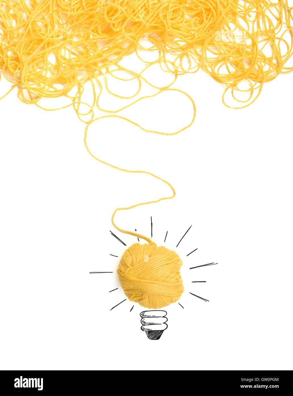 Concept of idea and innovation with wool ball Stock Photo - Alamy