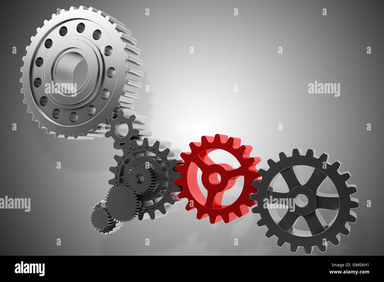 3D Rendering system of gear Stock Photo - Alamy