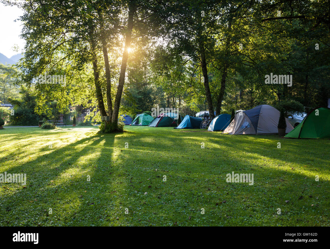 Campground scene campsite tents hi-res stock photography and images - Alamy